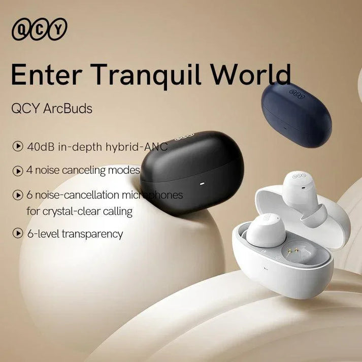 QCY ArcBuds True Wireless Earbuds, 40dB Hybrid ANC, 32H Playtime – QCY ...